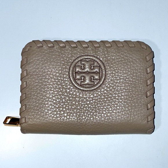 Tory Burch | Bags | Tory Burch Taupe Leather Zip Wallet With Key Ring ...